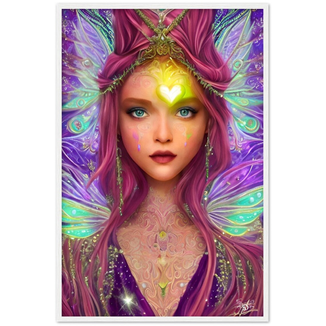 The Heart Chakra Fairy Digitally Designed Wall Art - Etsy