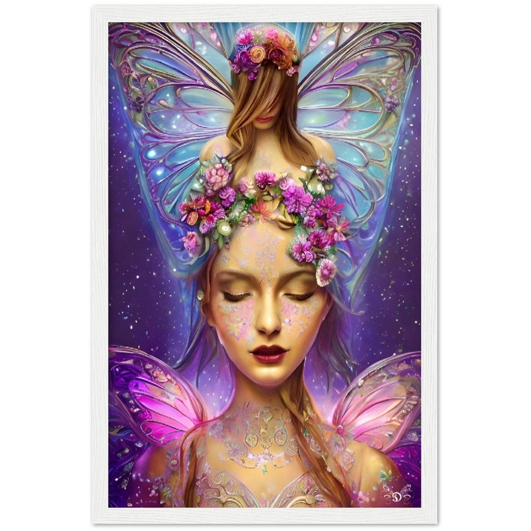 The Crown Chakra Fairy - Digitally Designed Wall Art - Etsy