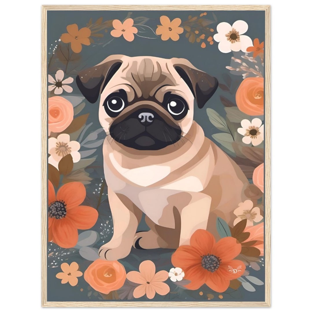 Pug Spirit Animal Art | Beautiful Pug Art |children's Room Décor ...