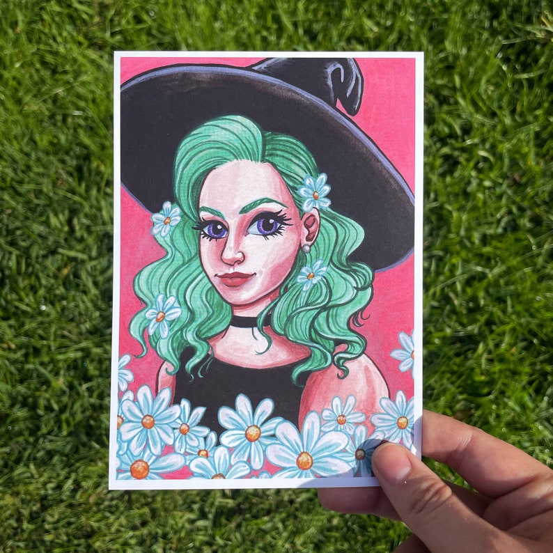 Daisy Witch Illustration Art Print - Etsy