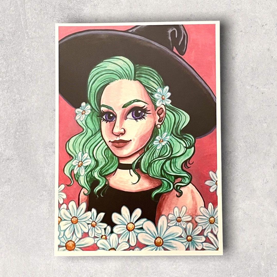 Daisy Witch Illustration Art Print - Etsy