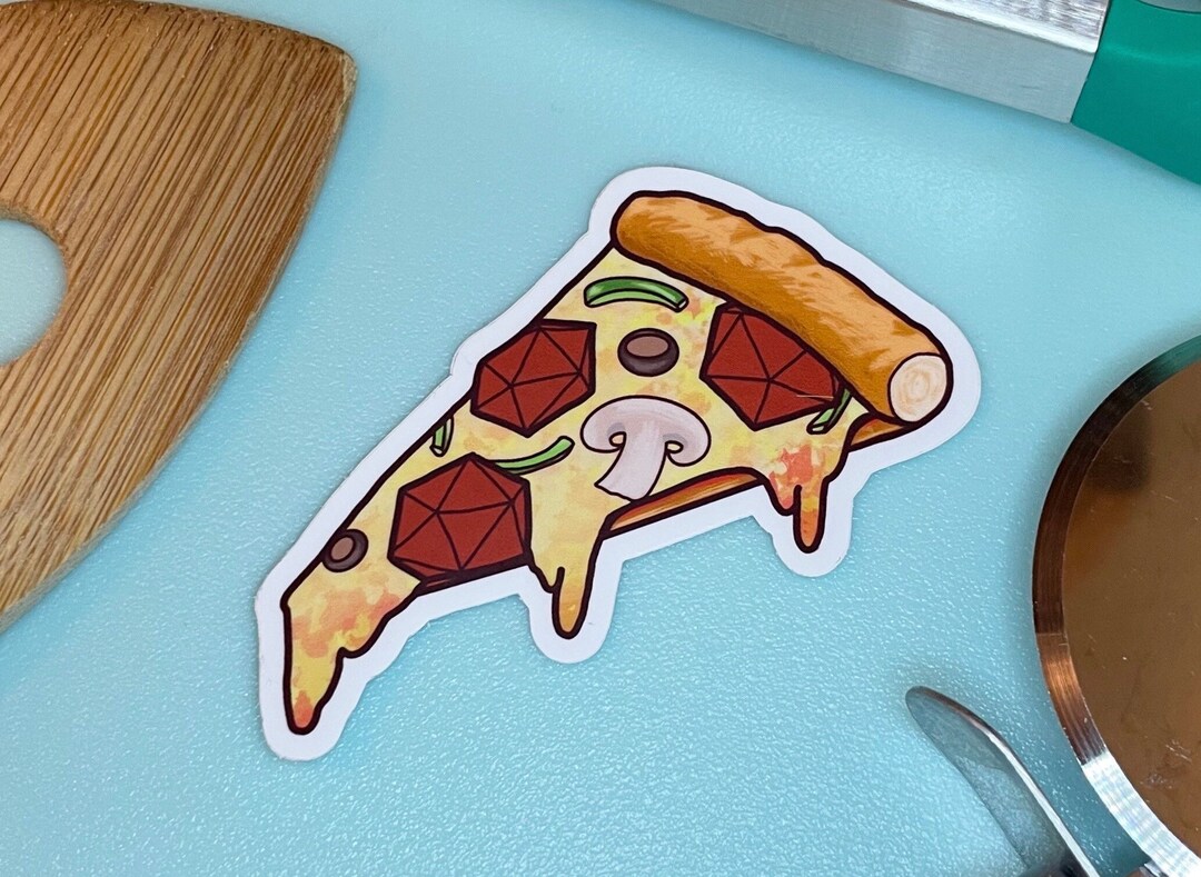 D20 Pepperoni Pizza Slice 3 Inch Vinyl Sticker TTRPG Role Playing Game ...