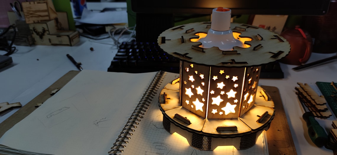 3D Carousel Laser Cut File SVG Wooden Carousel File for Laser - Etsy