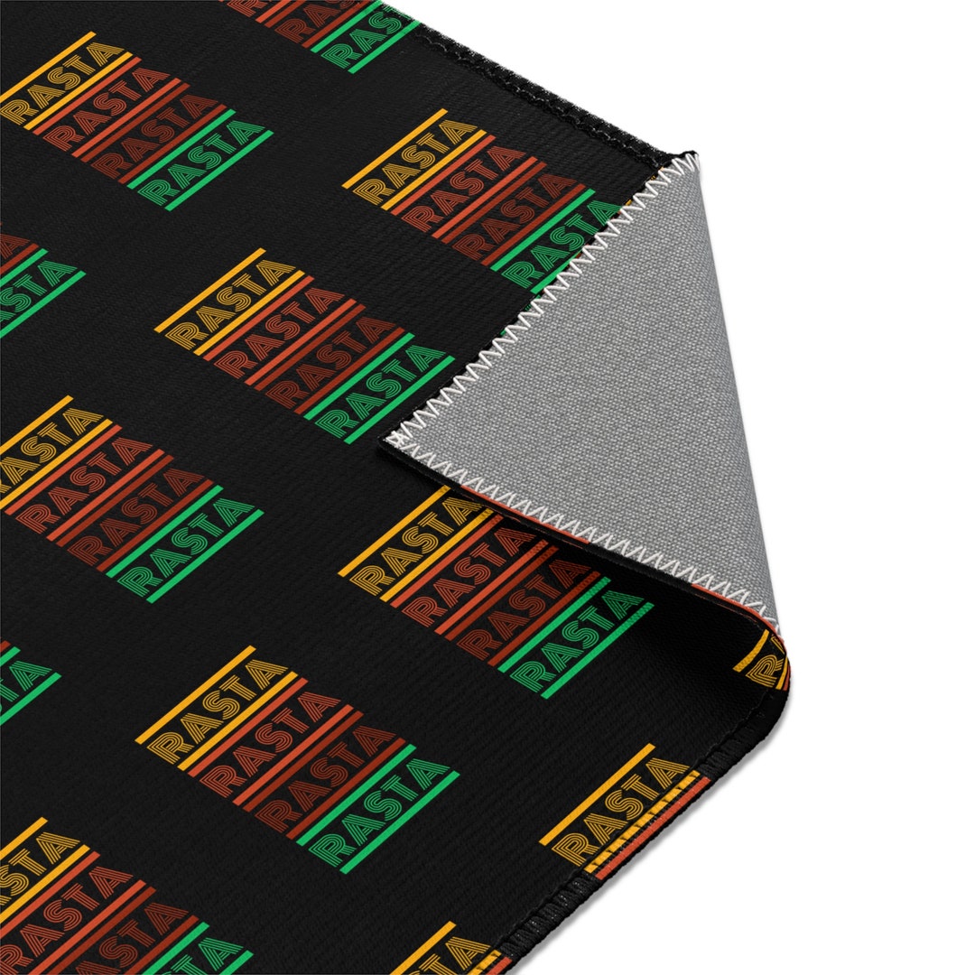 Rasta Rug Cool Black Rug Black Mat Red Yellow Green Rug - Etsy