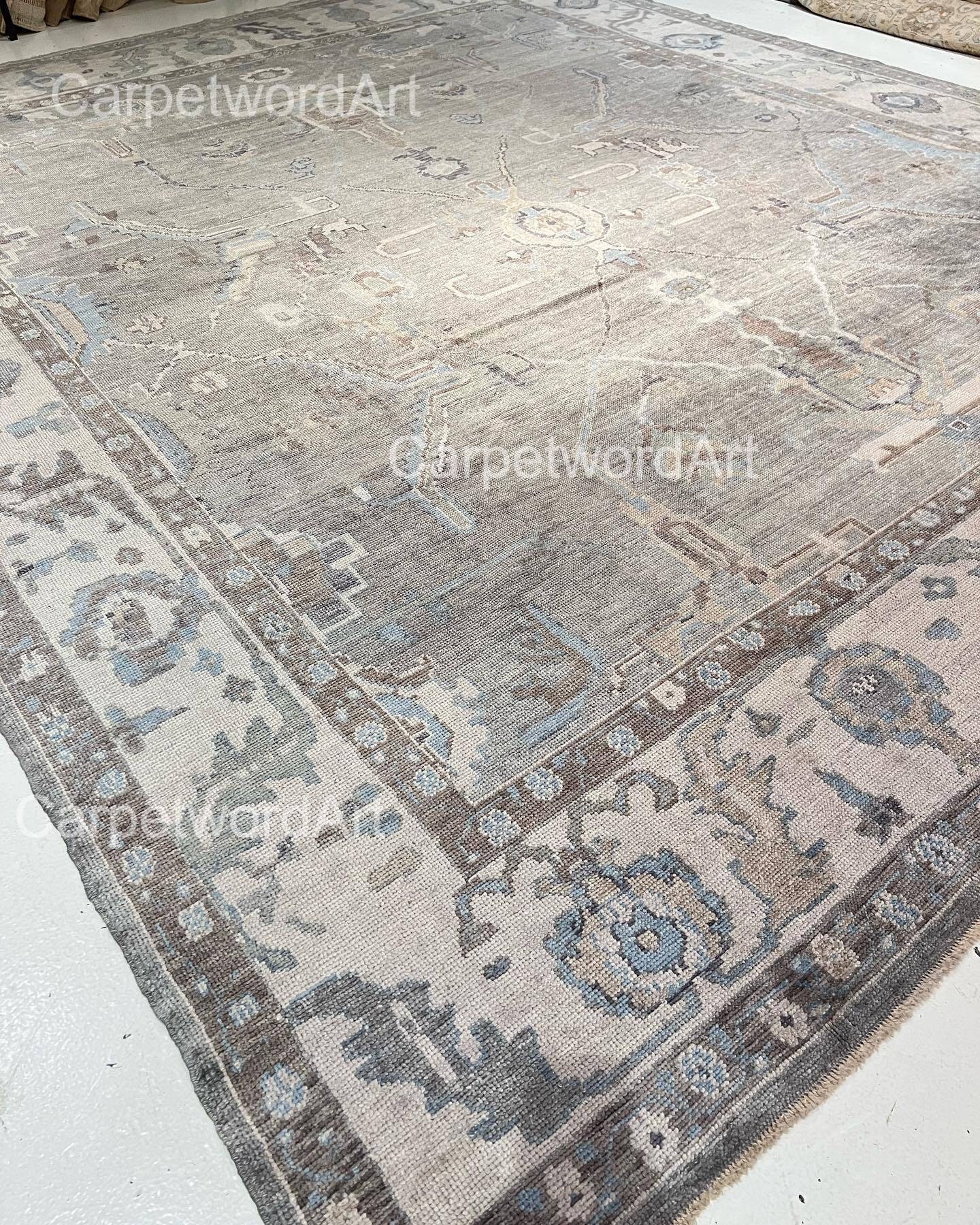 Grey Turkish Oushak Rug for Hallway to Order Carpet Handmade Turkish ...