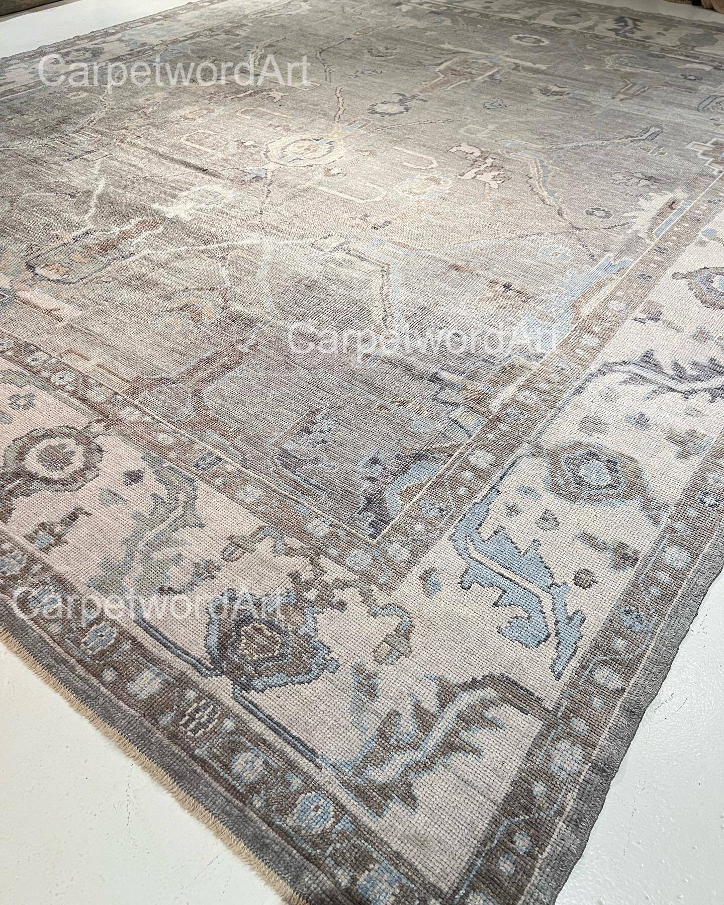 Grey Turkish Oushak Rug for Hallway to Order Carpet Handmade Turkish ...