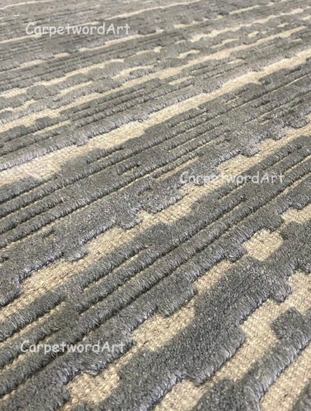 HANDLOOM LUXURIOUS Wool High Low Carpet, Ultra Carpet, Hand-woven ...