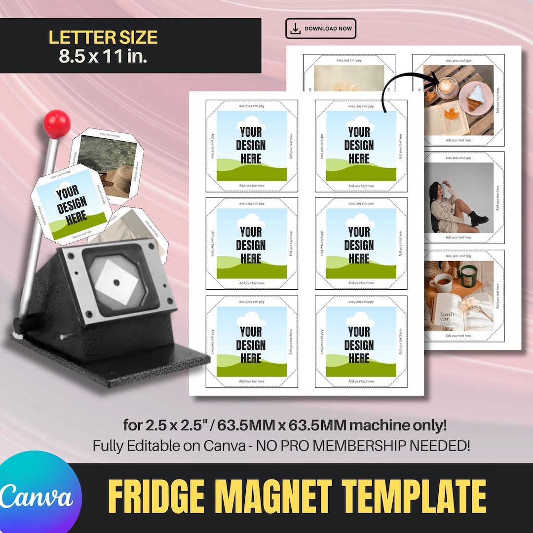 Photo Magnet Template - 2.5" X 2.5" Square Fridge Magnet Template | 63 ...