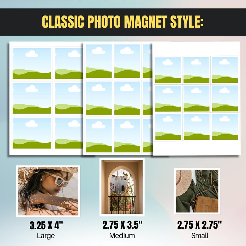 Photo Magnet Template Bundle - Fridge Polaroid Photo Magnet Template ...