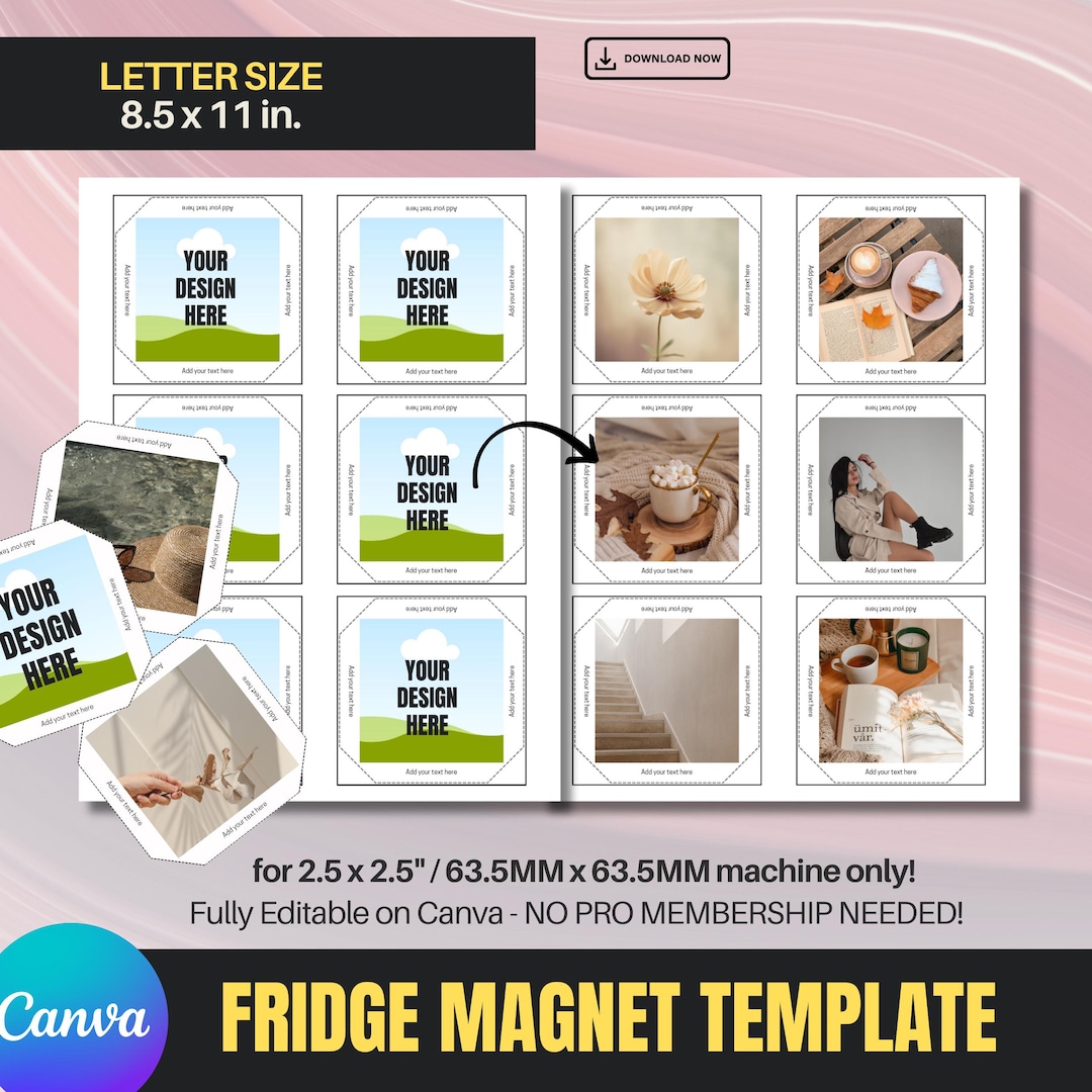 2.5x2.5 Fridge Magnet Template - Photo Magnet Machine | 63.5mmx63.5mm ...