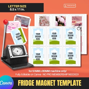 Fridge Magnet Template - Photo Magnet Machine | 53mmx80mm Rectangle ...
