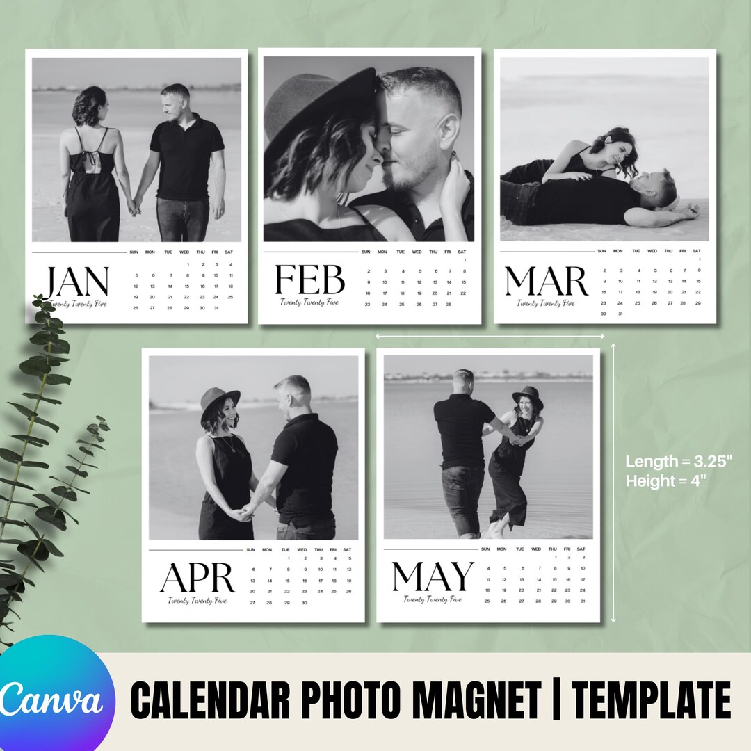 Editable 2025 Photo Calendar - 2025 Calendar Photo Magnet Template ...