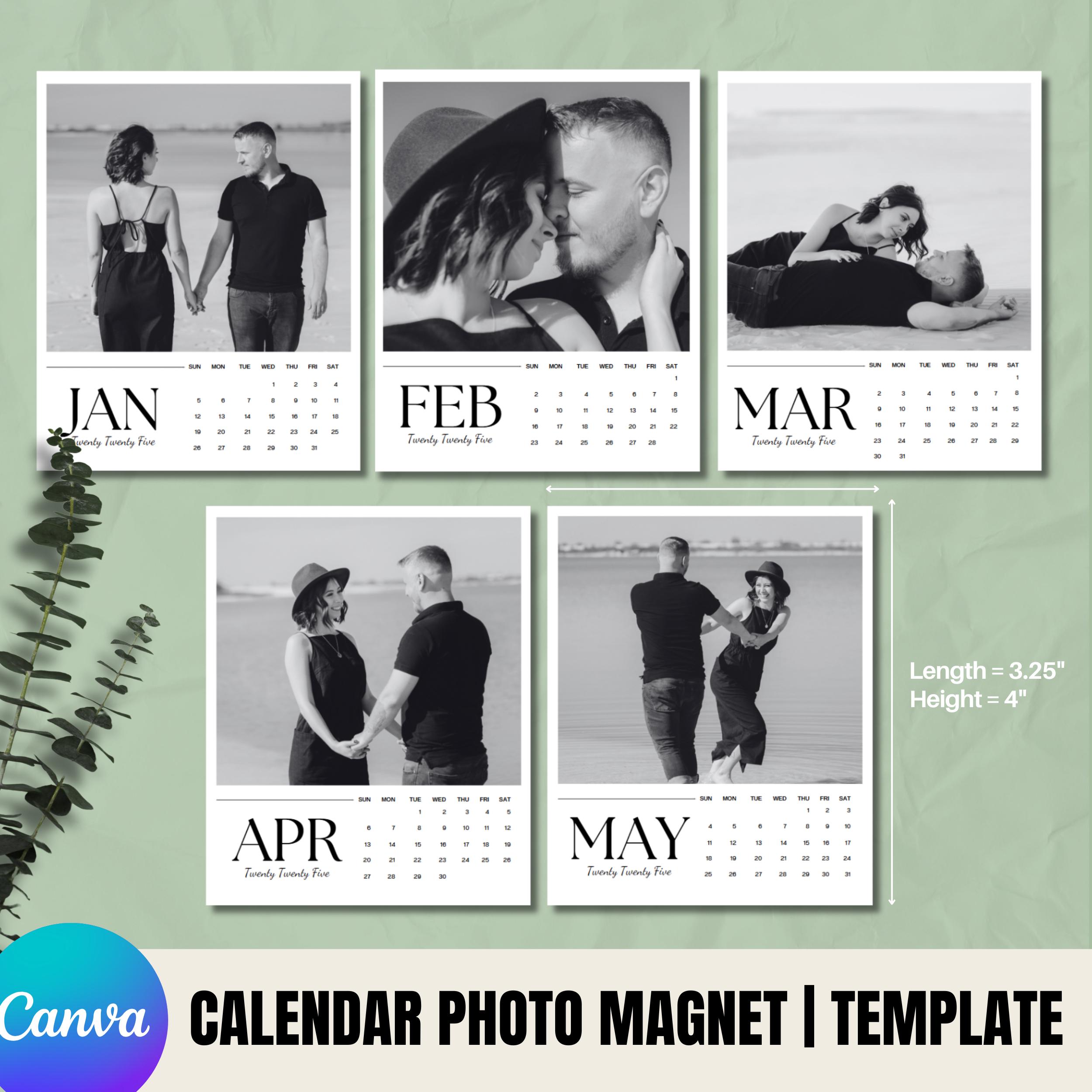Editable 2025 Photo Calendar - 2025 Calendar Photo Magnet Template ...