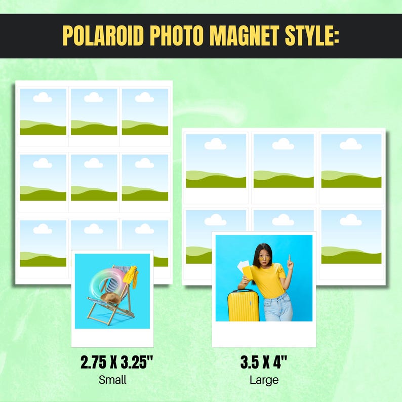Photo Magnet Canva Template - Ultimate Fridge Magnet Template | 5 in 1 ...