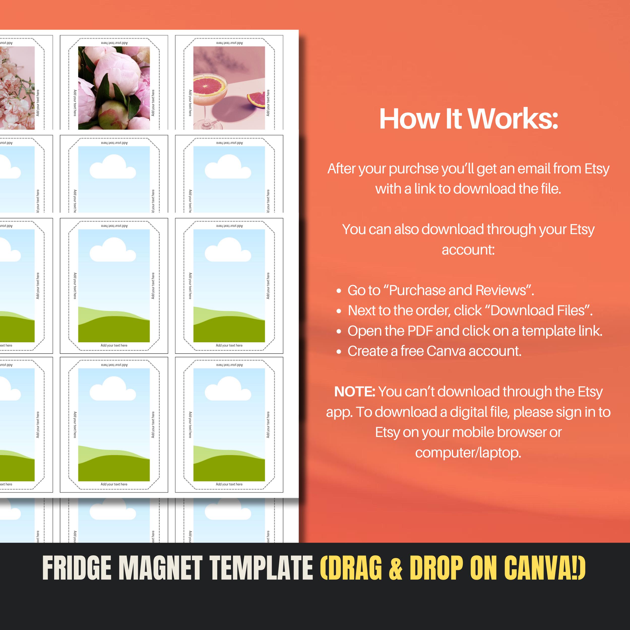Fridge Magnet Template - Photo Magnet Machine | 53mmx80mm Rectangle ...