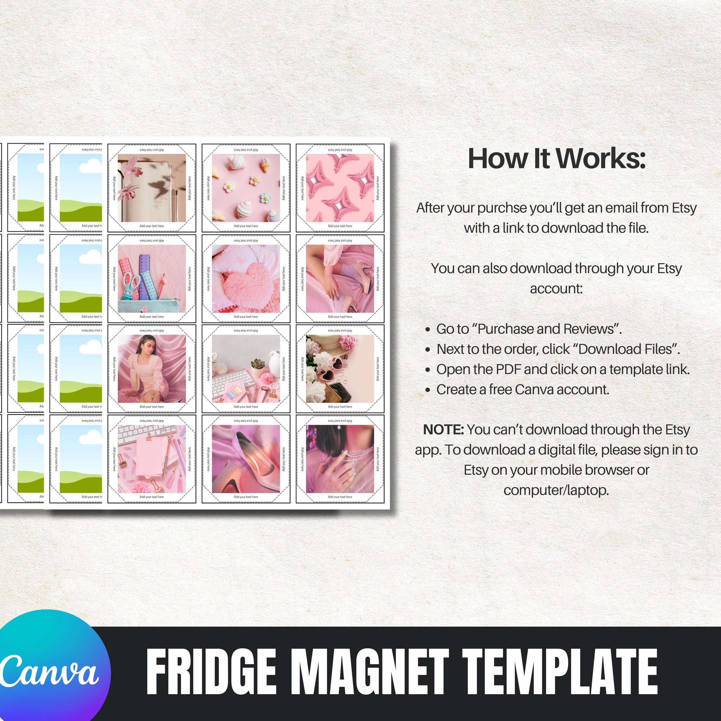 Square Magnet Template 2" X 2", 50mm X 50mm | 12 OR 9 Photo Templates ...