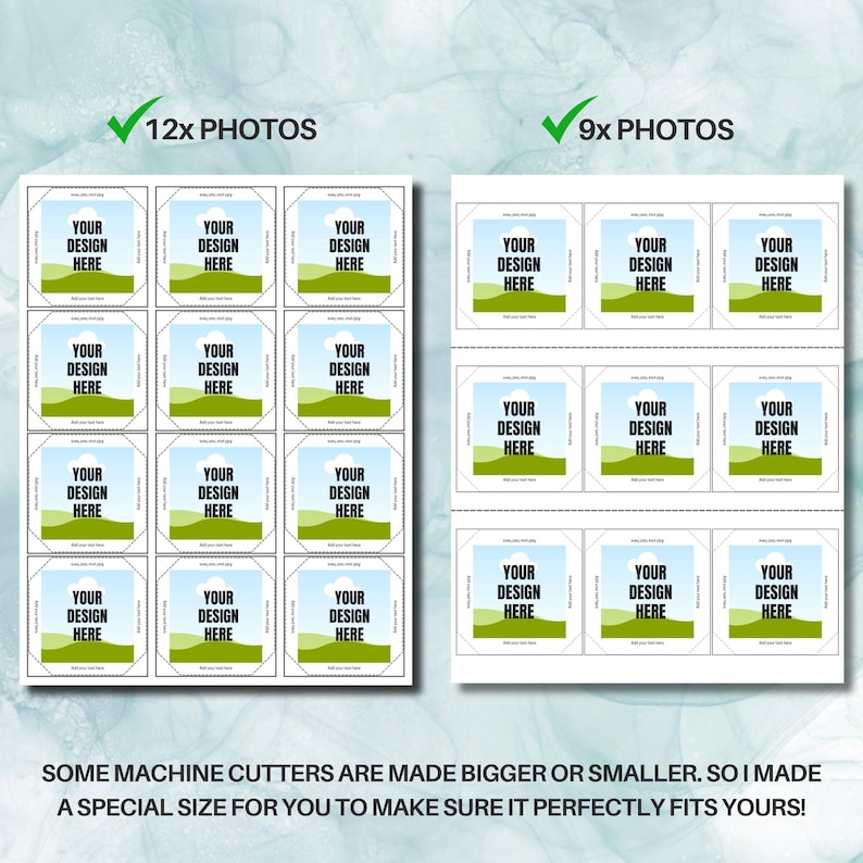 Photo Magnet Template 2x2 Inch | 50x50mm Square Magnet Template - 12 ...