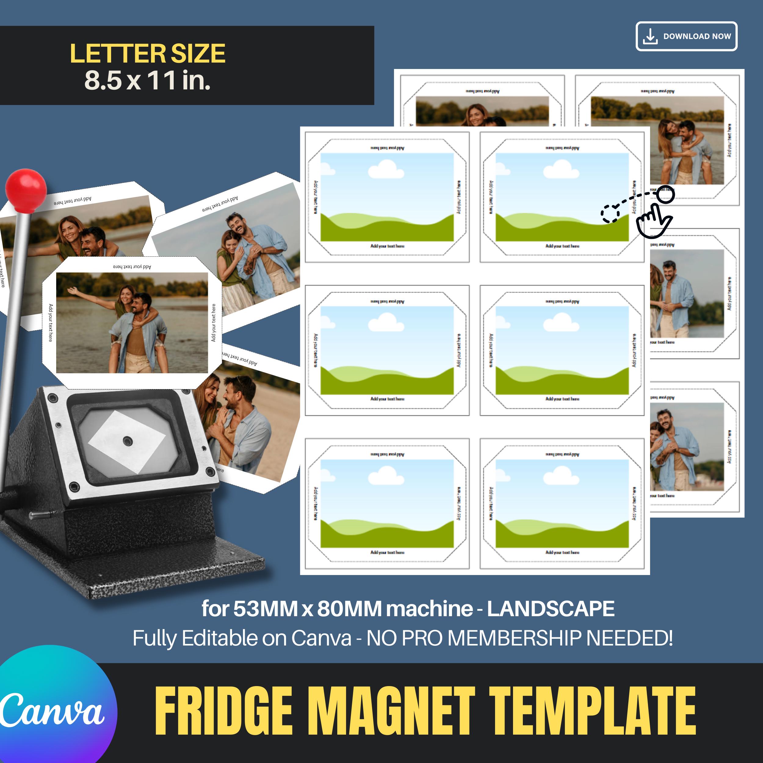 Fridge Magnet Template - Photo Magnet Machine | 53mmx80mm Landscape ...
