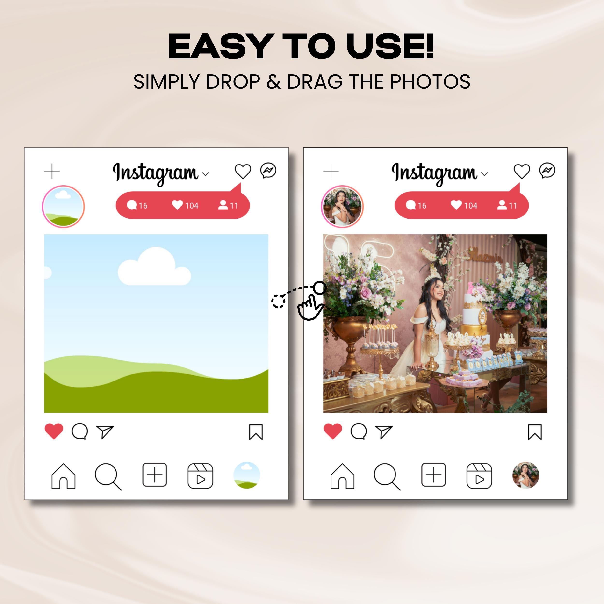 Instagram Photo Booth Template - Photo Magnet Canva Template | Custom ...