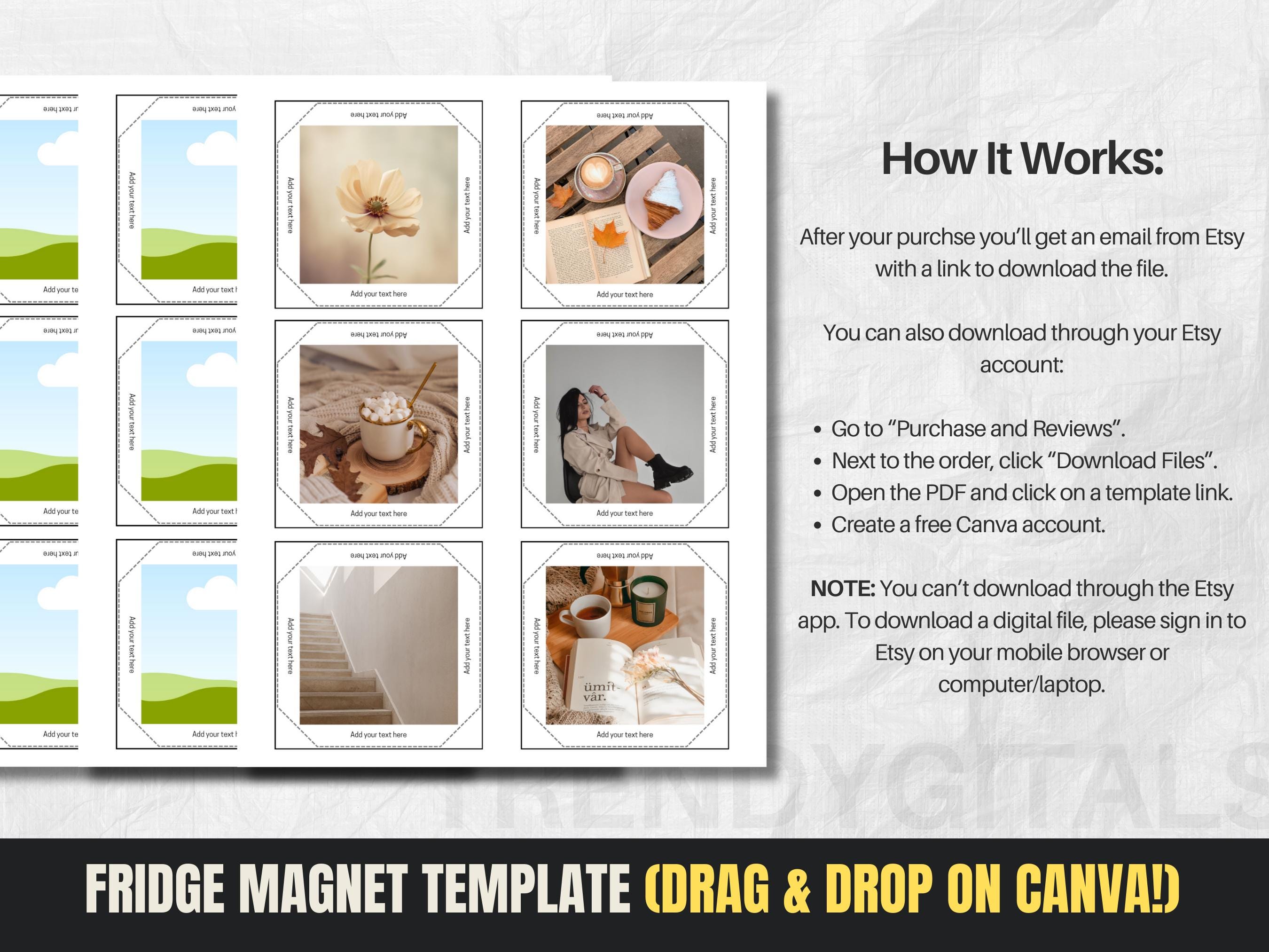 Square Fridge Magnet Template for 2.5"x2.5" Machine | 63.5MM Square ...