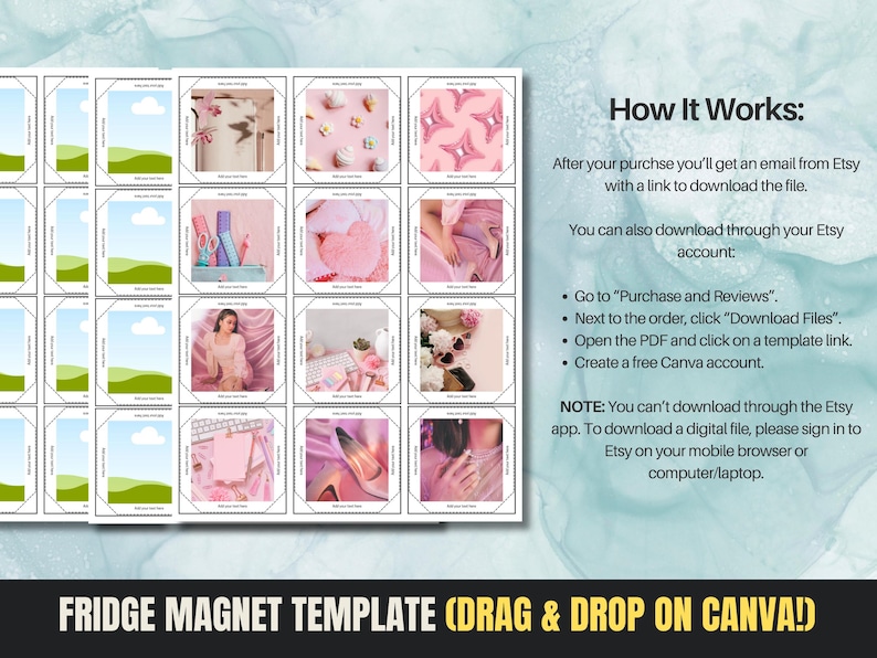 Photo Magnet Template 2x2 Inch | 50x50mm Square Magnet Template - 12 ...