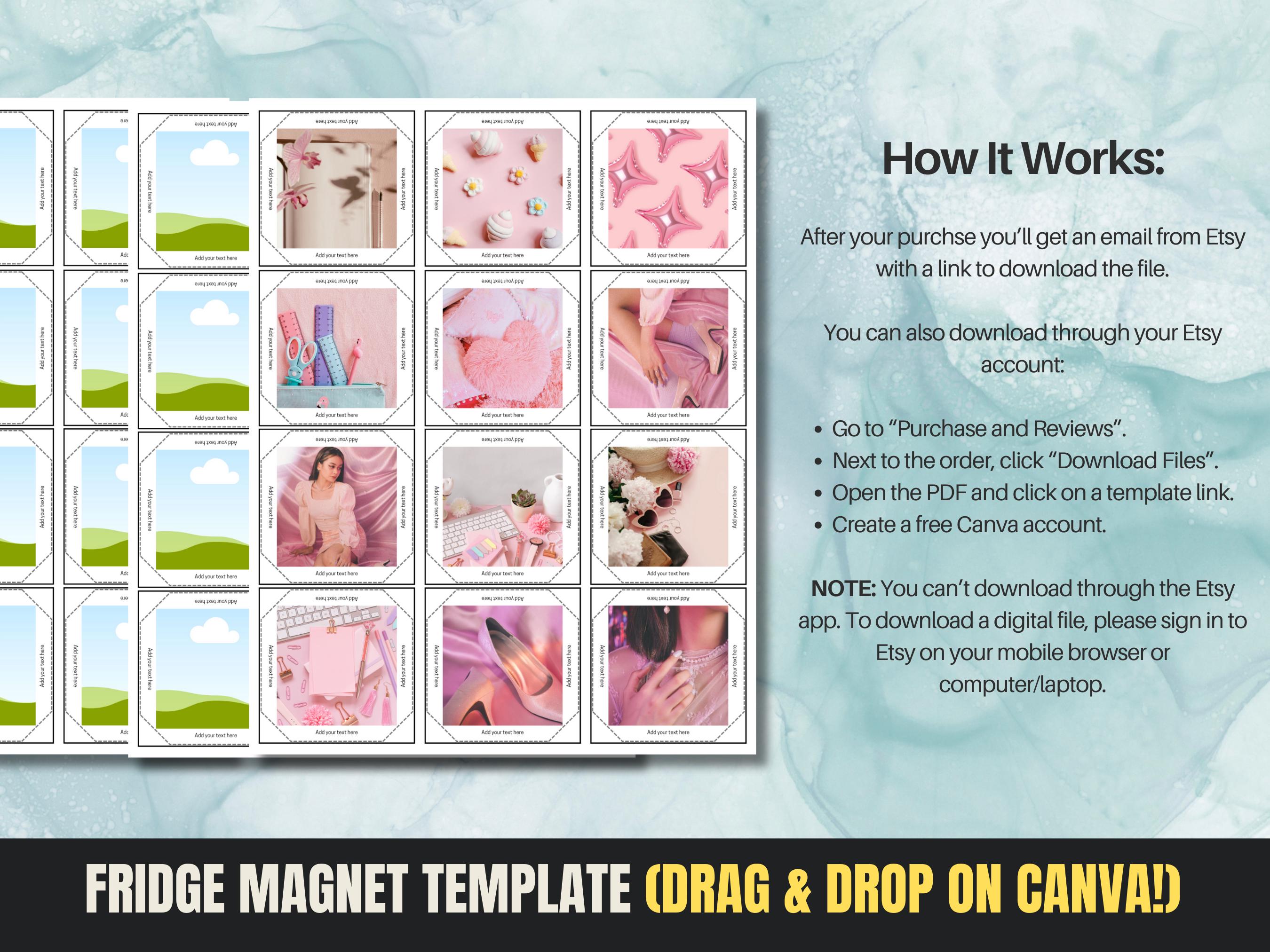 Photo Magnet Template 2x2 Inch | 50x50mm Square Magnet Template - 12 ...