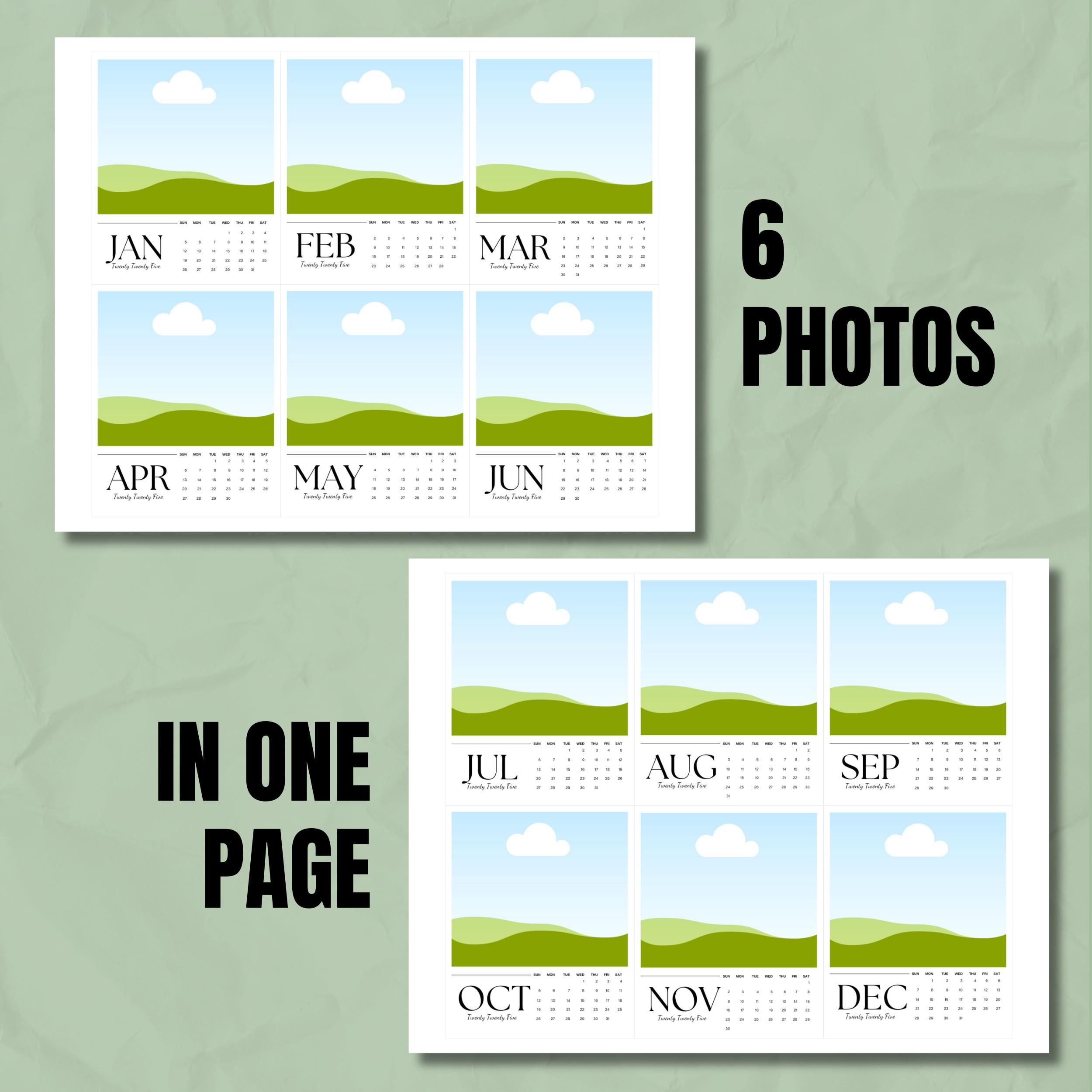 2025 Calendar Photo Magnet Template - Editable 2025 Photo Calendar ...