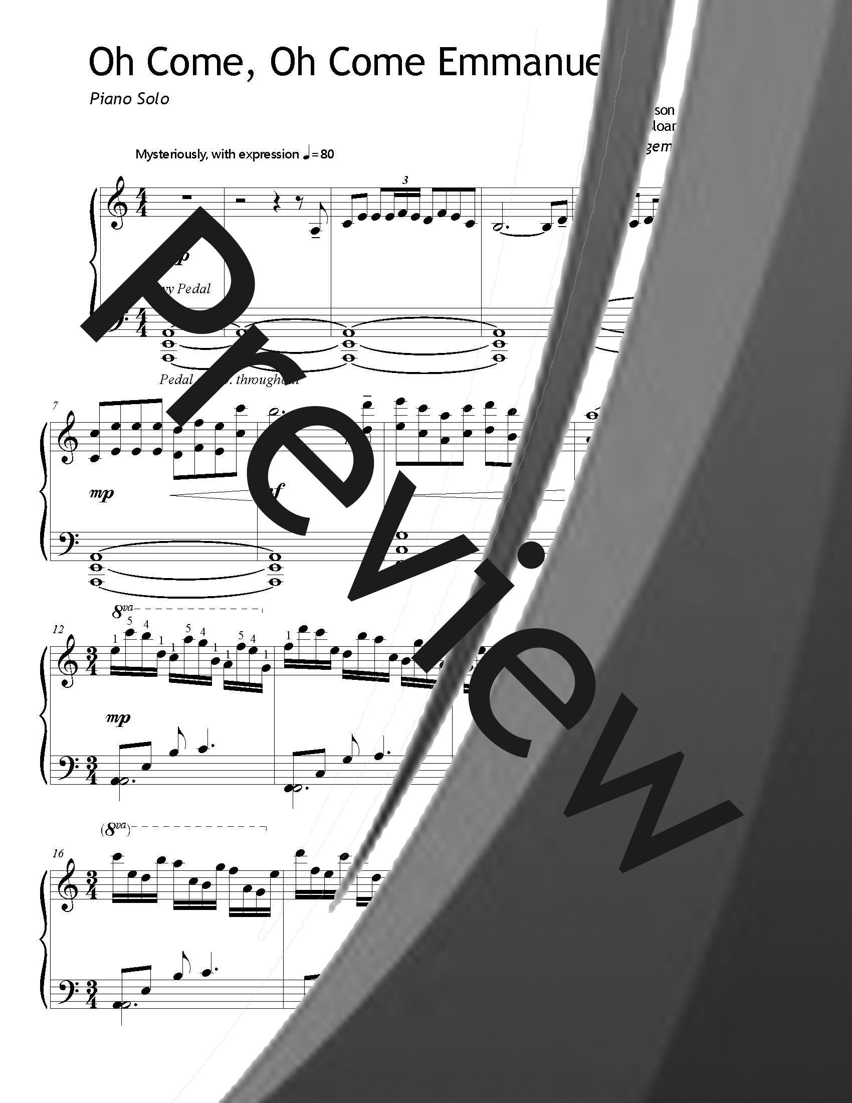 Oh Come, Oh Come Emmanuel : Advanced Piano Solo - Etsy