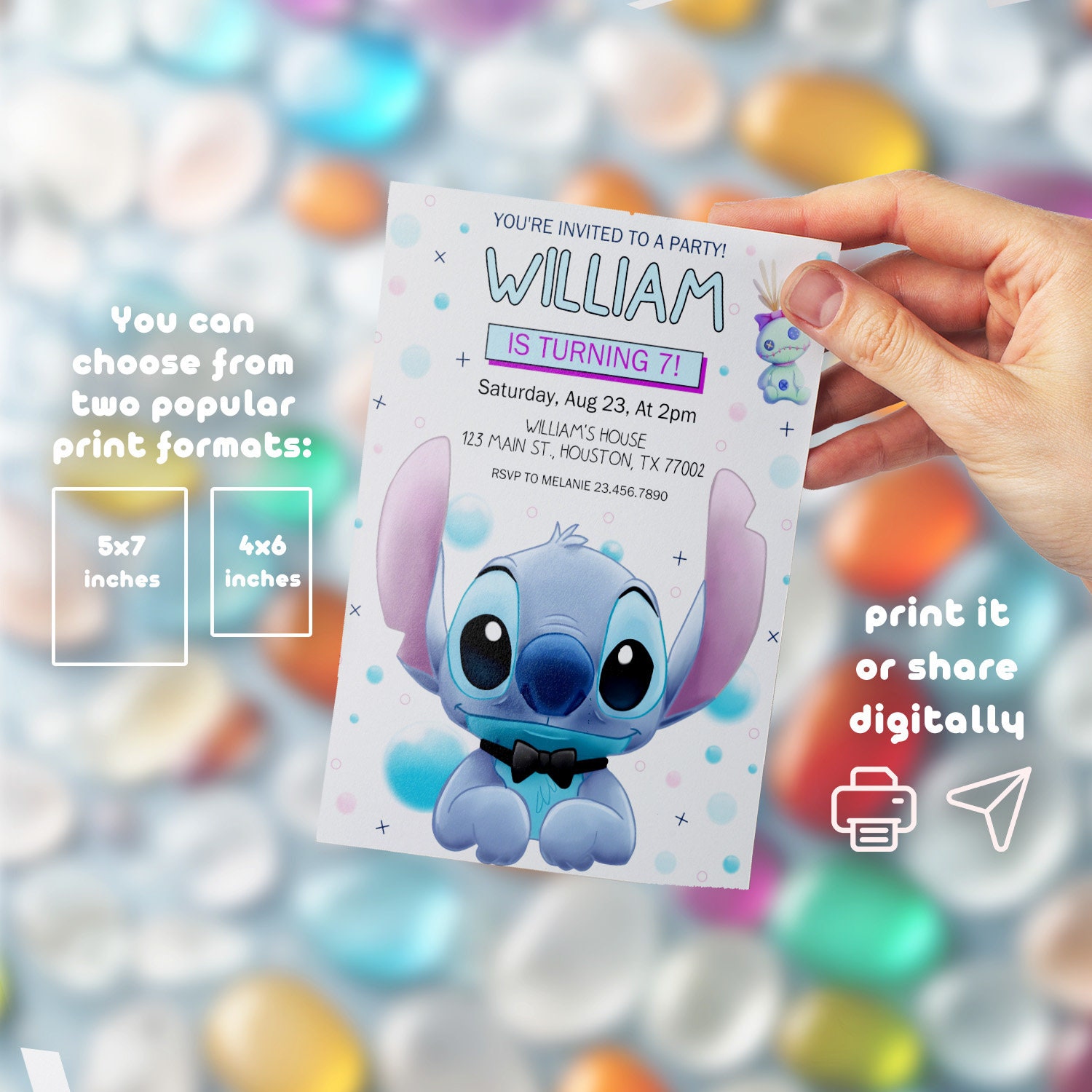 Printable Editable Stitch Invitation, Lilo and Stitch Birthday Invite ...