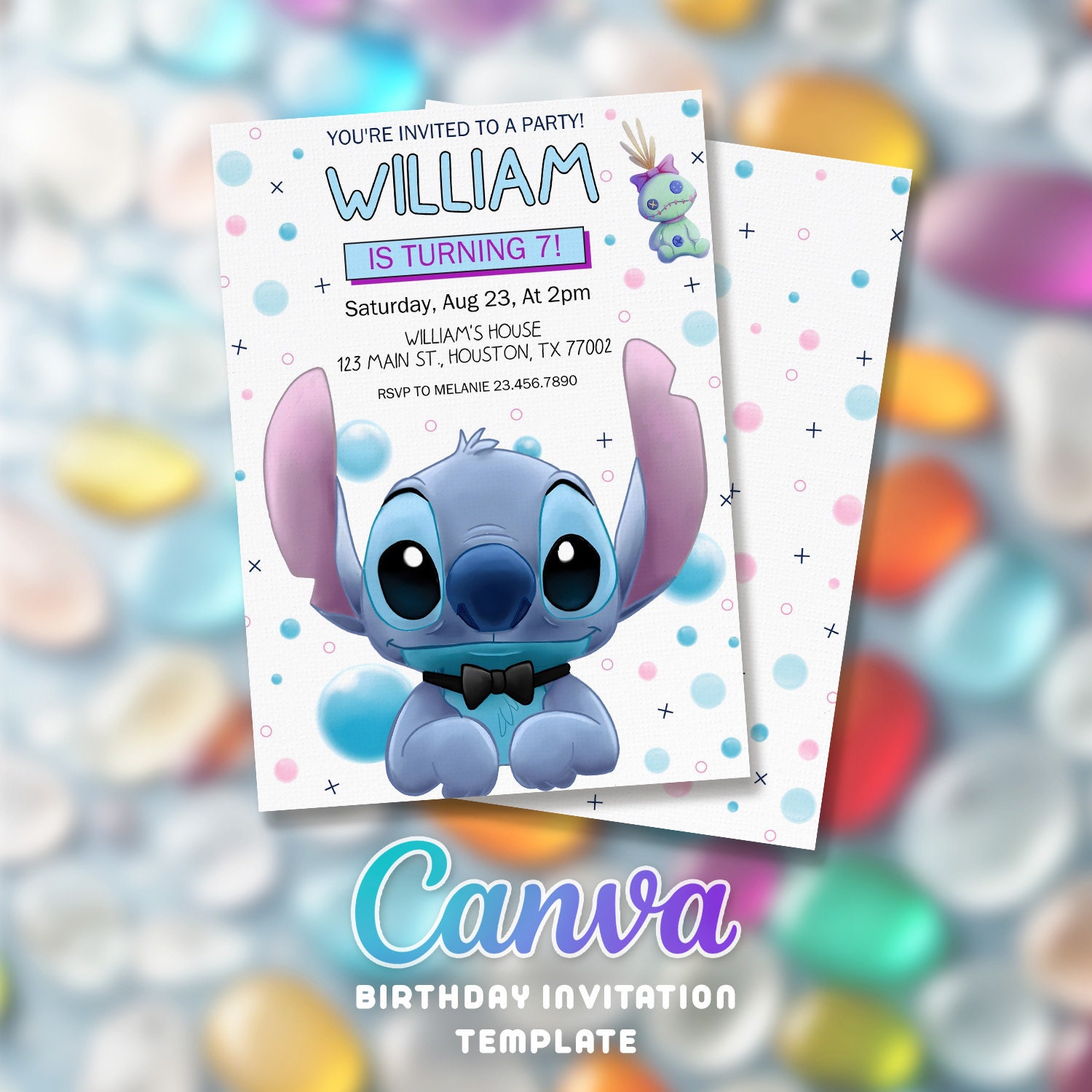 Printable Editable Stitch Invitation, Lilo and Stitch Birthday Invite ...