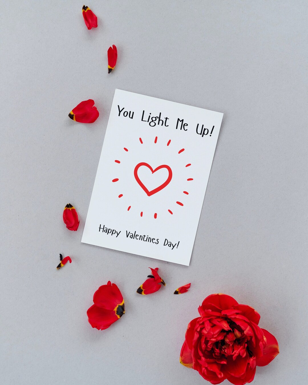 Printable Valentines Day Card / you Light Me Up Happy Valentines Day ...