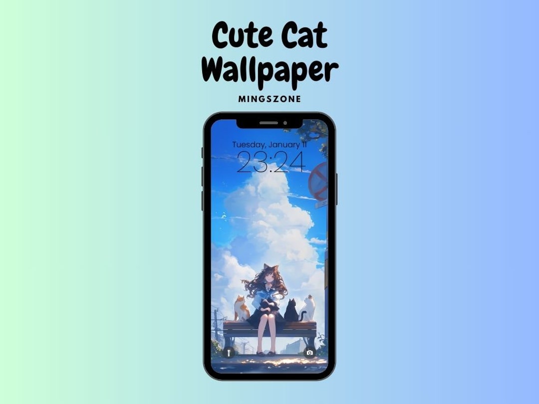 Cute Cat Girl Wallpaper Anime Wallpaper Cat Girl Digital Wallpaper