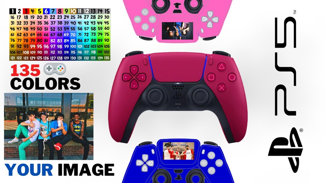 Personalised Photo and Color PS5 Controller Skin 135 COLORS TO CHOOSE for Official Sony ...