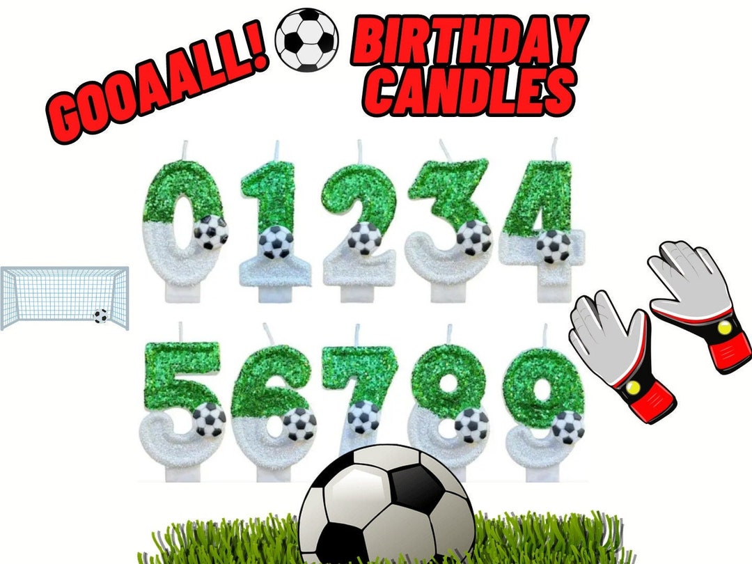 Football Themed Candles Perfect Birthday Cake Decoration for Sports ...