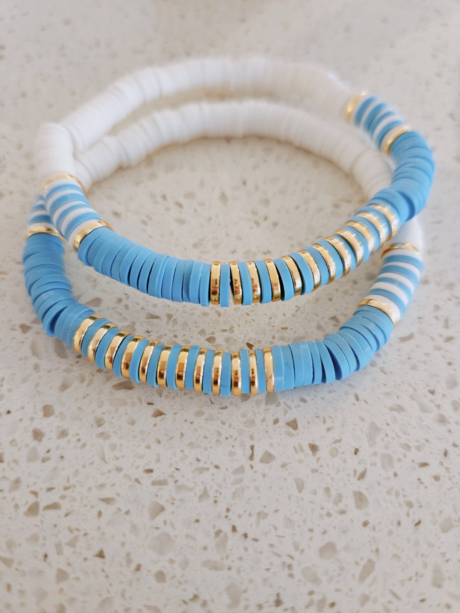 Gold Heishi Disc Beaded Bracelet, Bohemian Heishi Bracelet, Stacking Bracelets Summer Beach ...