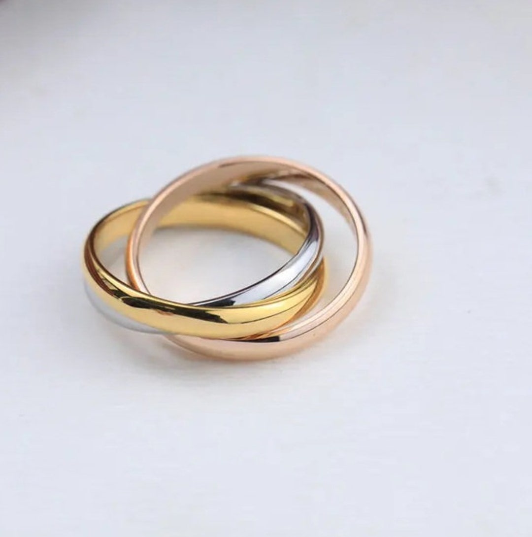 Intertwined Interlocked Real 925 Sterling Silver Multi Layer Circle ...