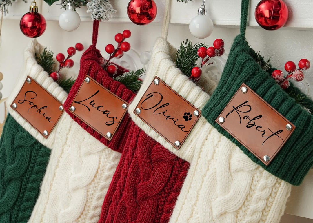 Personalized Knitted Christmas Stocking: Custom Family Holiday Decor - Etsy