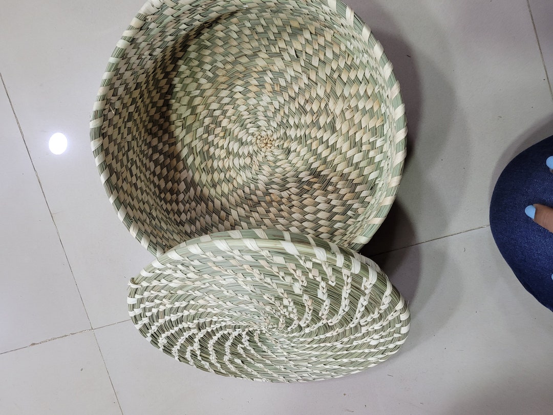 Large Sabai Grass Storage Box,grass Round Multipurpose Basket, Natural ...