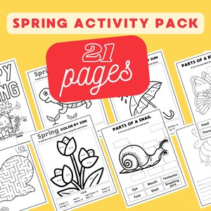 Spring Printable, Spring Activity Pack, Spring Coloring, Parts of a ...