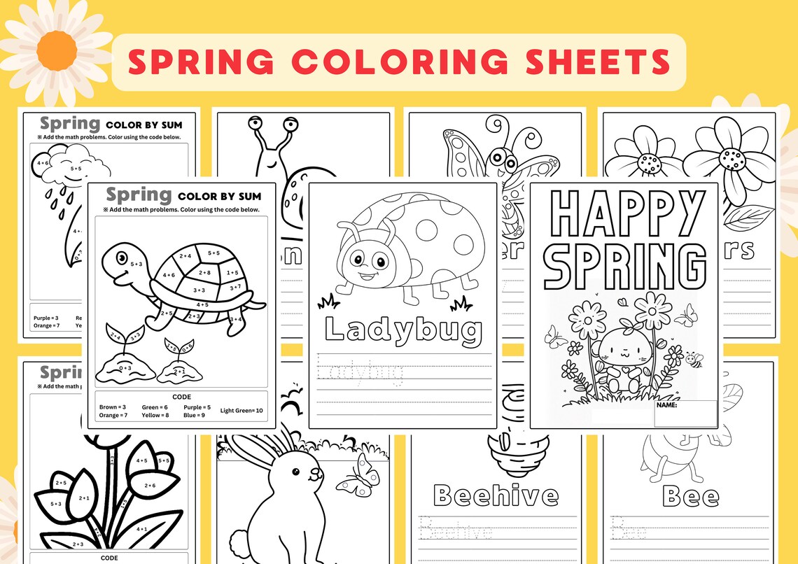 Spring Printable, Spring Activity Pack, Spring Coloring, Parts of a ...