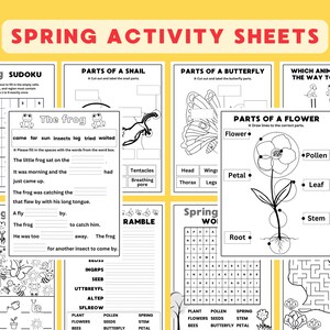 Spring Printable, Spring Activity Pack, Spring Coloring, Parts of a ...