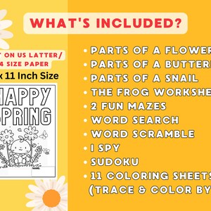 Spring Printable, Spring Activity Pack, Spring Coloring, Parts of a ...