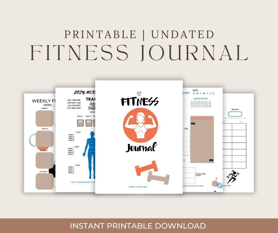 Printable Daily Fitness Journal - Etsy