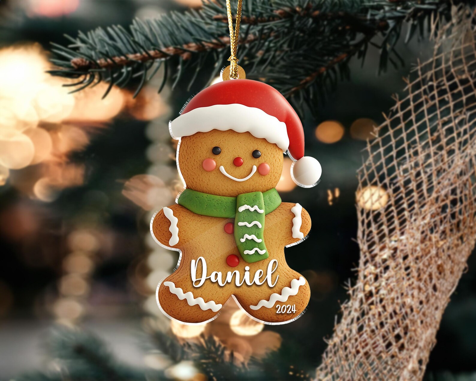 Personalized Gingerbread Christmas Ornament, Custom Family Ornament ...