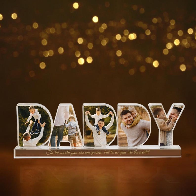 Custom Daddy Photo Collage Acrylic Block, Custom Dad Photo Gift, Father ...