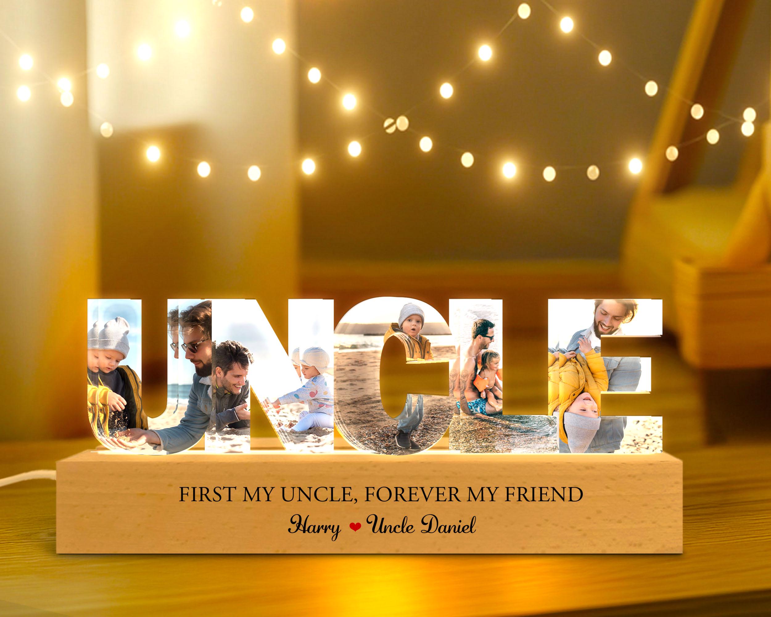 Personalized Uncle Photo Collage Night Light, Family Photo Gift, New ...