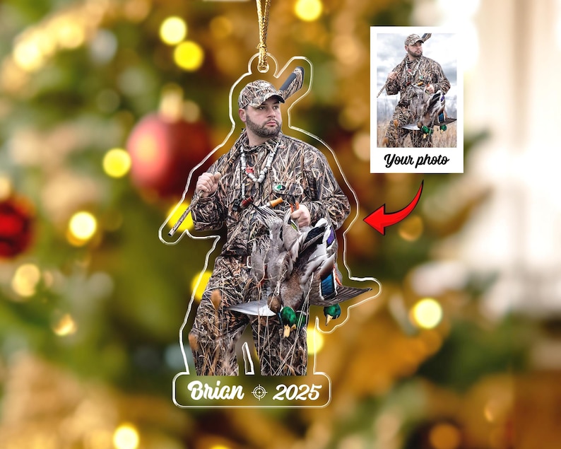 Personalized Hunting Christmas Ornament, Custom Hobby Photo Ornament ...