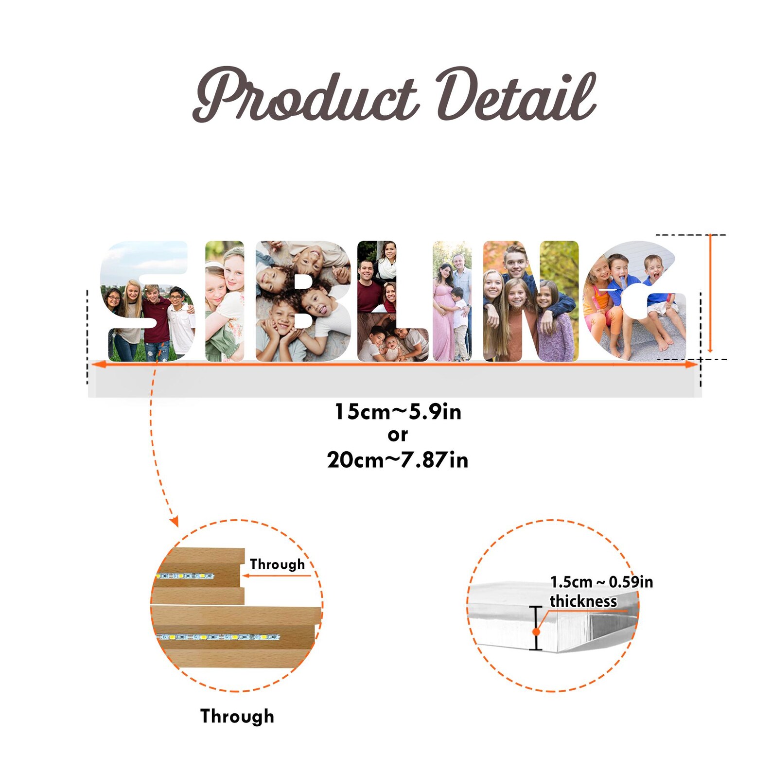 Personalized Sibling Photo Collage Night Light, Sibling Christmas Gift ...