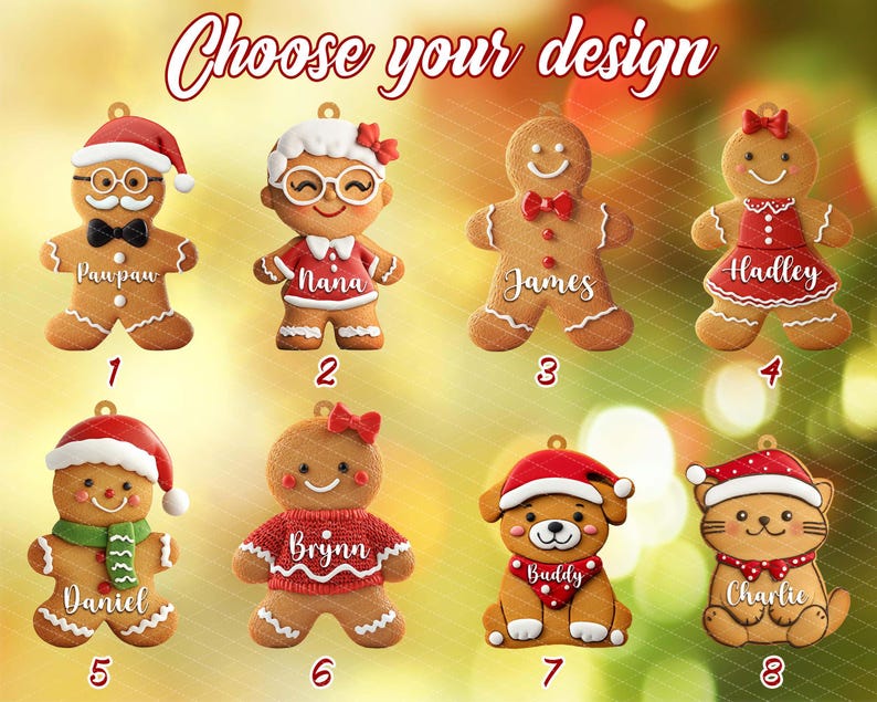 Personalized Gingerbread Christmas Ornament, Custom Family Ornament ...