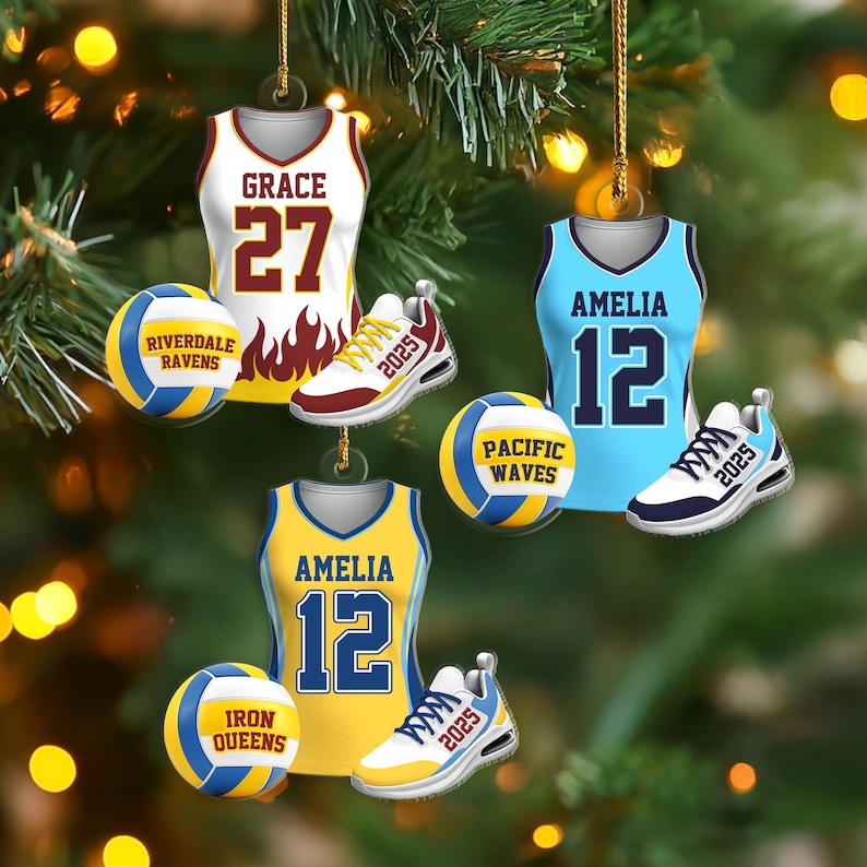 Personalized Volleyball Player Ornament, Sport Christmas Ornament ...